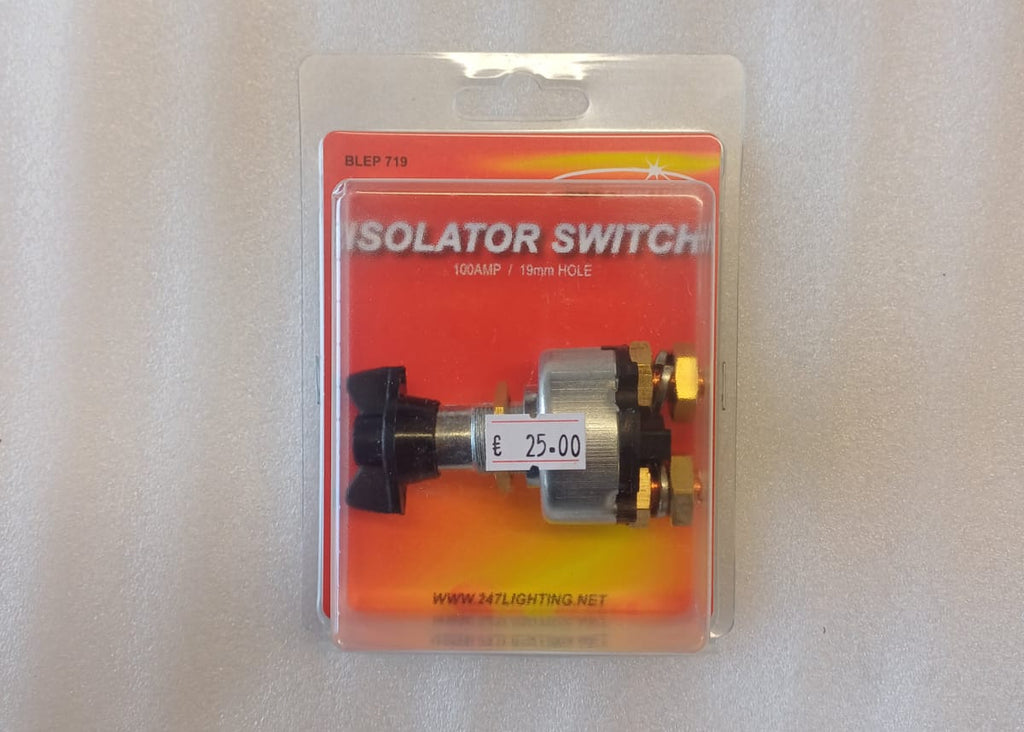 ISOLATOR SWITCH 100AMP 24V 19MM HOLE (BLEP719) – Hartnett Products